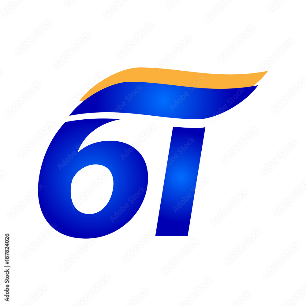 61 Symbols Anniversary Design Stock Vector | Adobe Stock