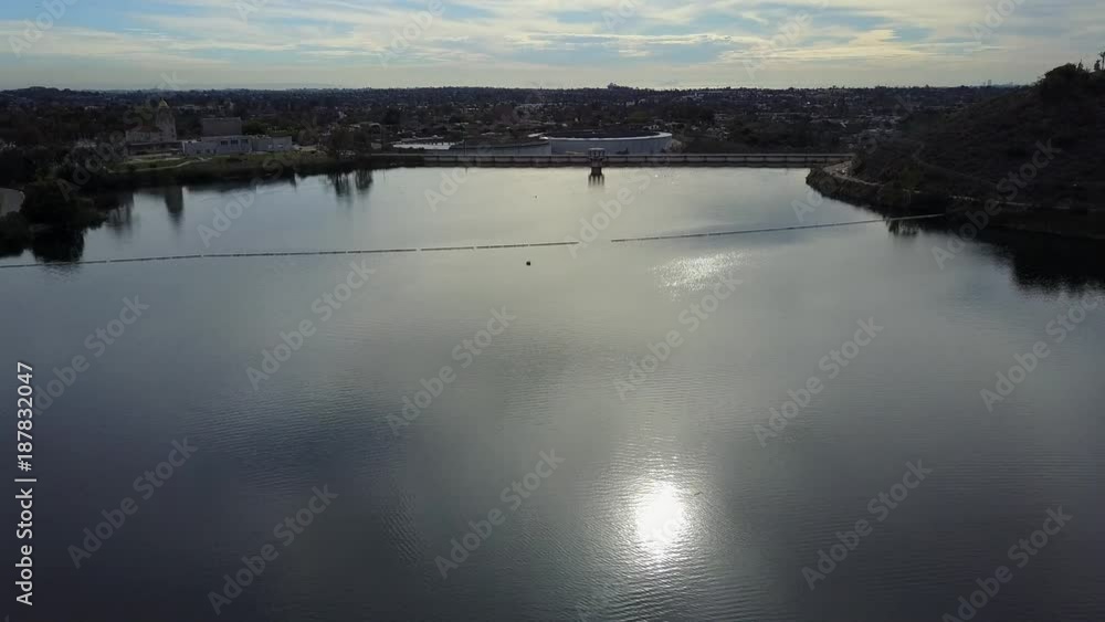 San Diego - Lake Murray Reservoir - Drone Video Aerial Video of Lake ...