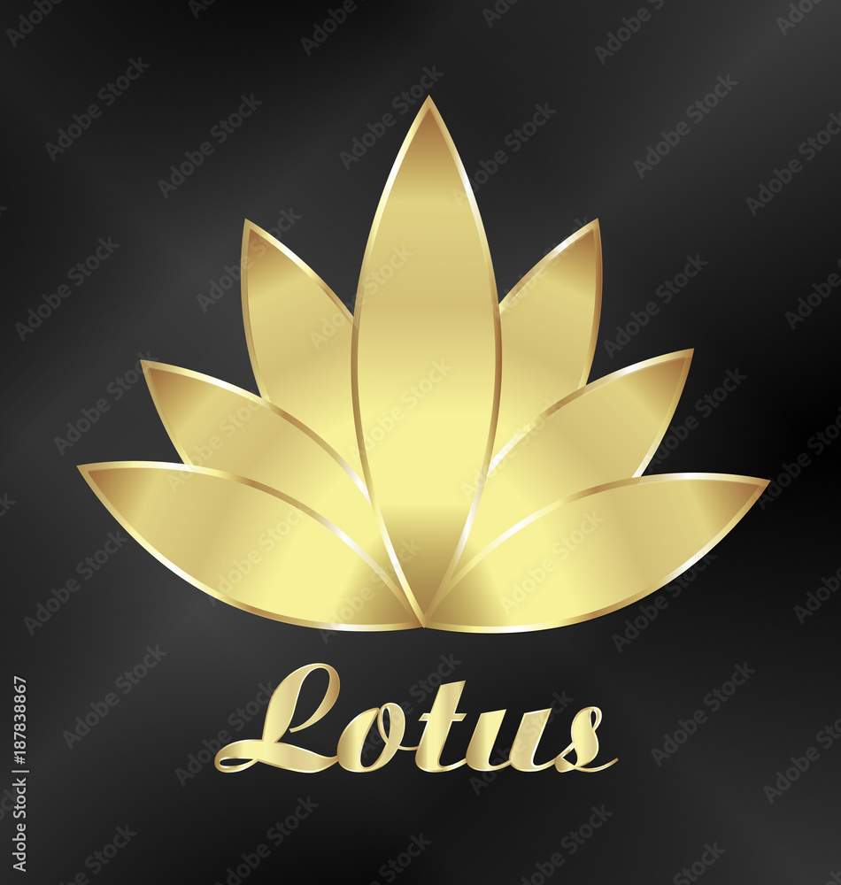Gold lotus logo vector Stock Vector | Adobe Stock