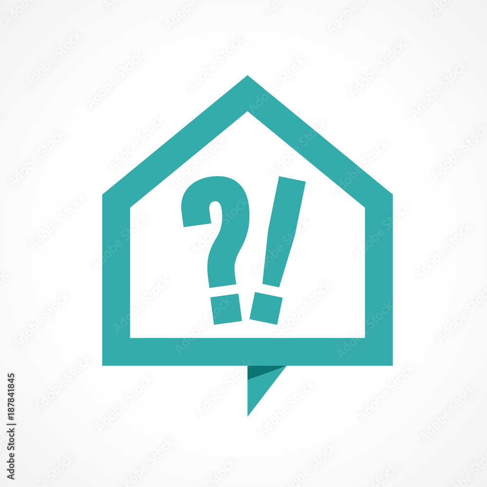 picto maison et point d'interrogation Stock Vector | Adobe Stock