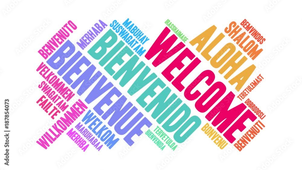 International Welcome Animated Word Cloud. Each word used in this word ...