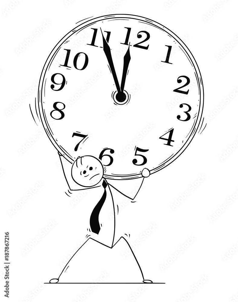 Conceptual Cartoon of Businessman Carry Large Clock Stock Vector ... Conceptual Cartoon of Businessman Carry Large Clock Stock Vector ...
