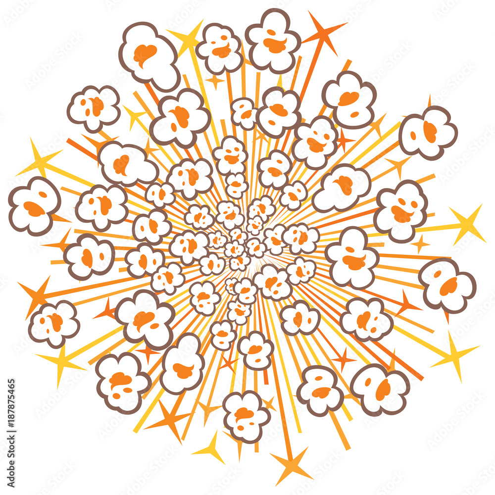 popcorn explosion vector illustration Stock Vector | Adobe Stock