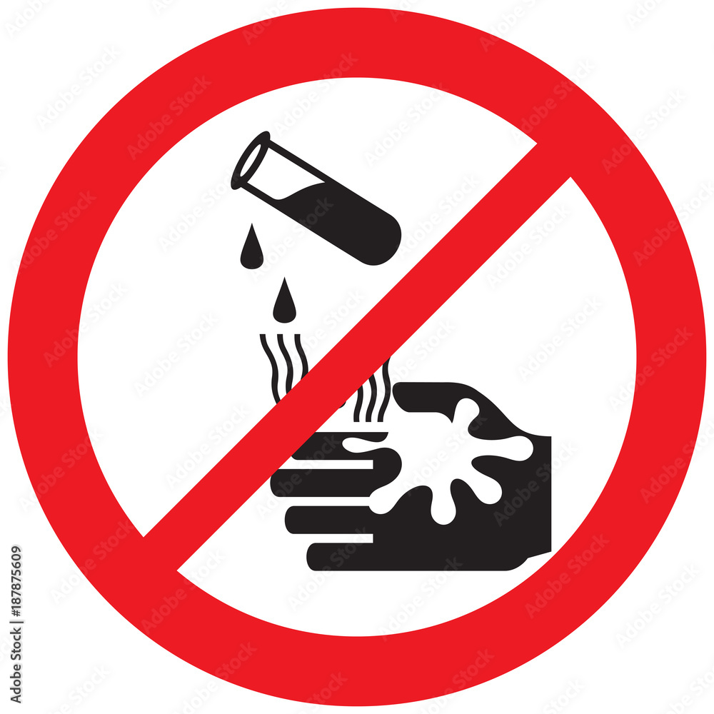 danger corrosive warning sign not allowed sign Stock Vector | Adobe Stock