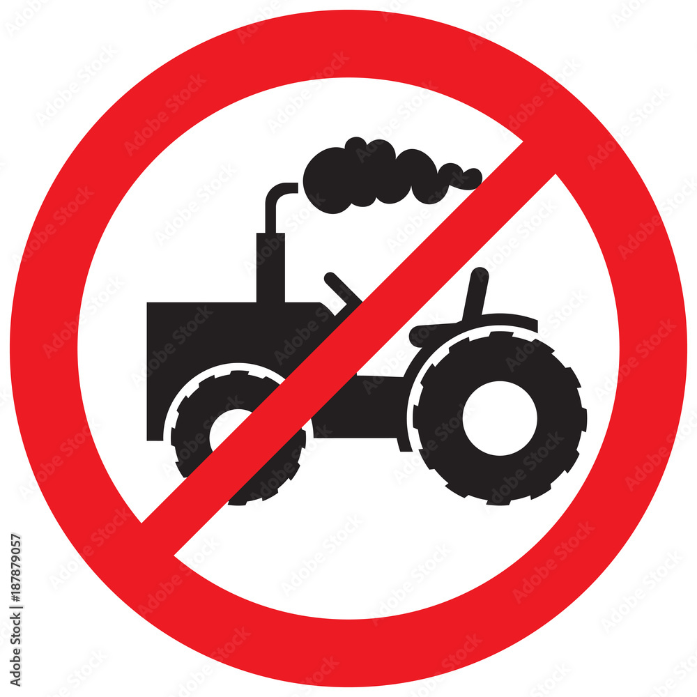 no tractor sign (prohibition icon) Stock Vector | Adobe Stock
