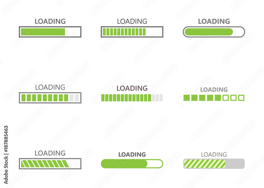 Vetor de loading bar progress icons do Stock | Adobe Stock