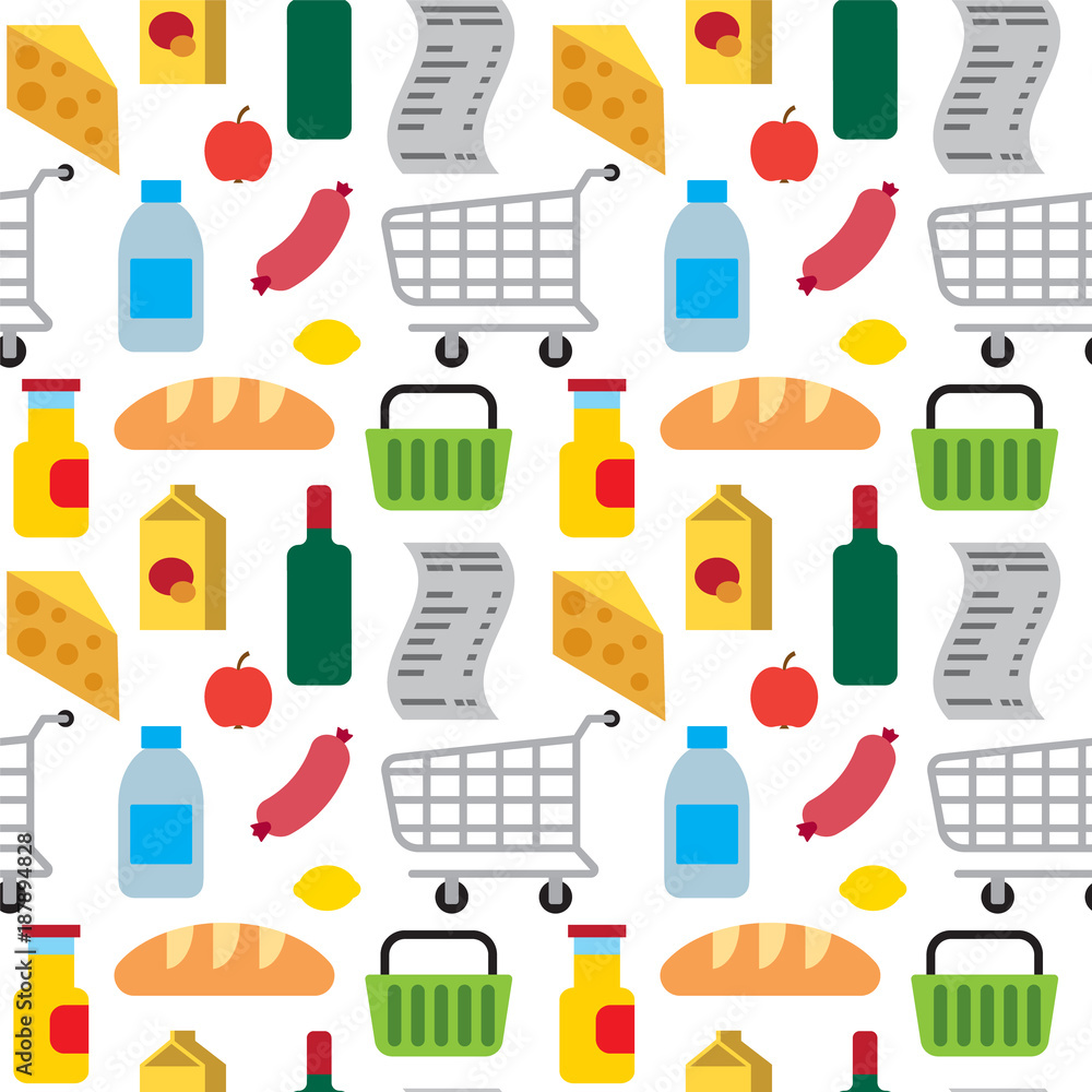 supermarket food seamless pattern Stock Vector | Adobe Stock supermarket food seamless pattern Stock Vector | Adobe Stock