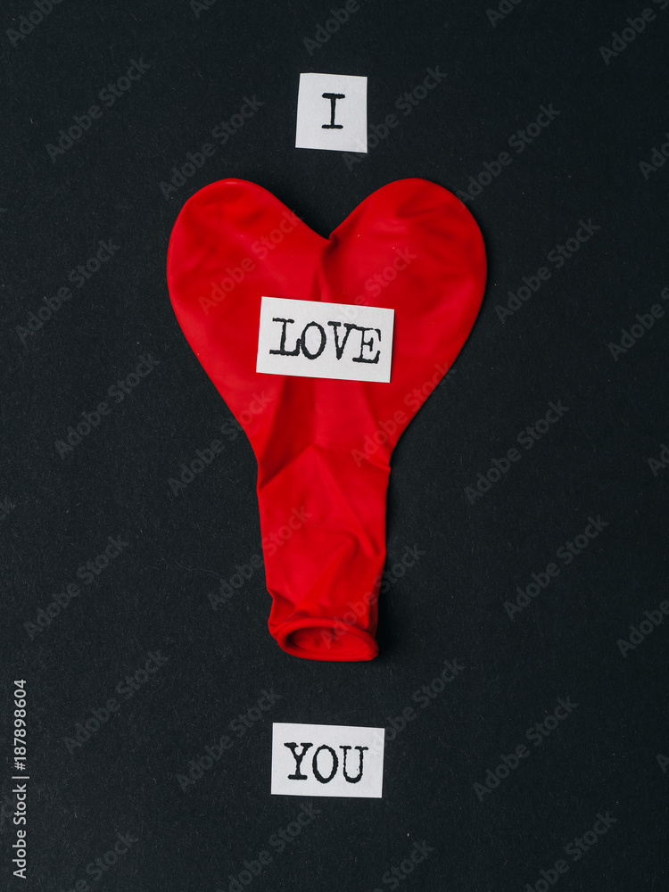 Deflated heart-shaped balloon Stock Photo | Adobe Stock