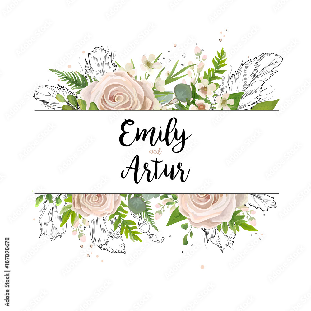 Green Vector Floral Border