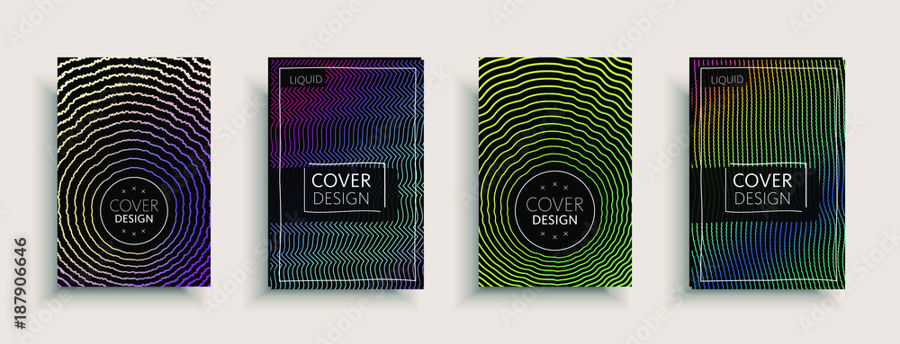 Cover design template, set with abstract fluid colors. Business modern ...