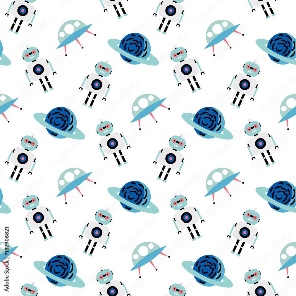 Seamless space pattern background. Vector illustration galaxy ...
