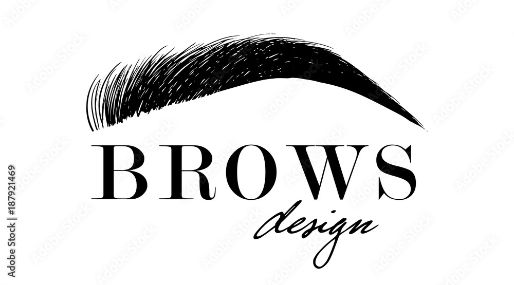 Brow design logo business card template. Beautiful hand drawing ...