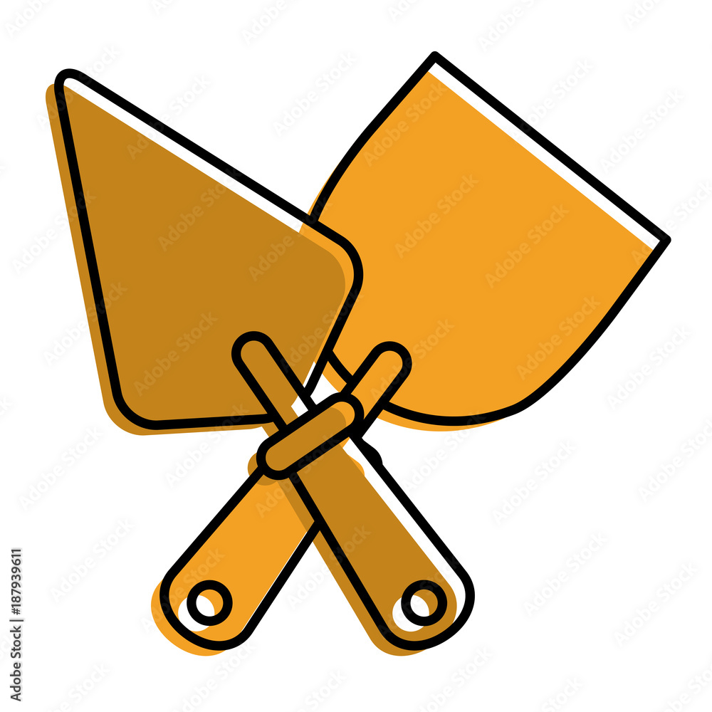tools crossed spatula construction icon vector illustration Stock ...