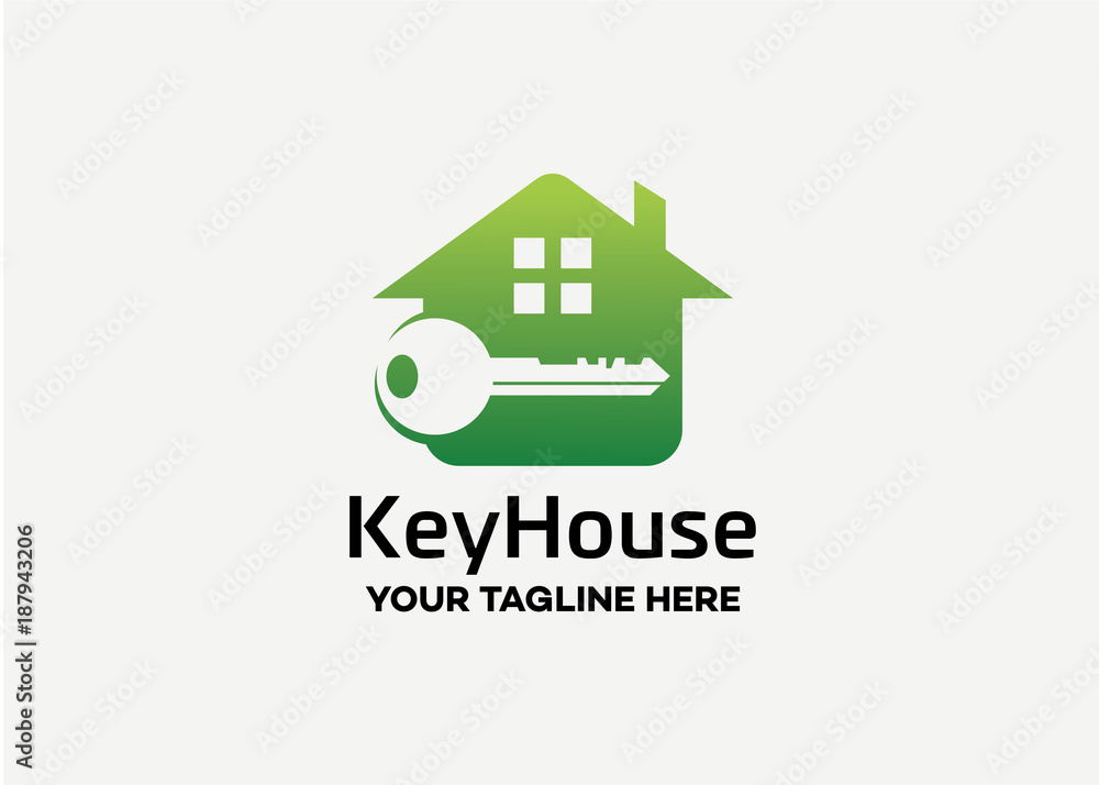 Key House Logo Template Design Vector, Emblem, Design Concept, Creative ...