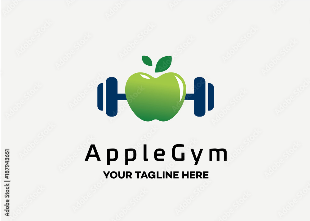 Apple Gym Logo Template Design Vector, Emblem, Design Concept, Creative ...