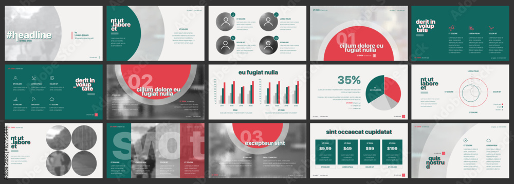 Green Red Presentation templates element . Vector infographics. Use in ...