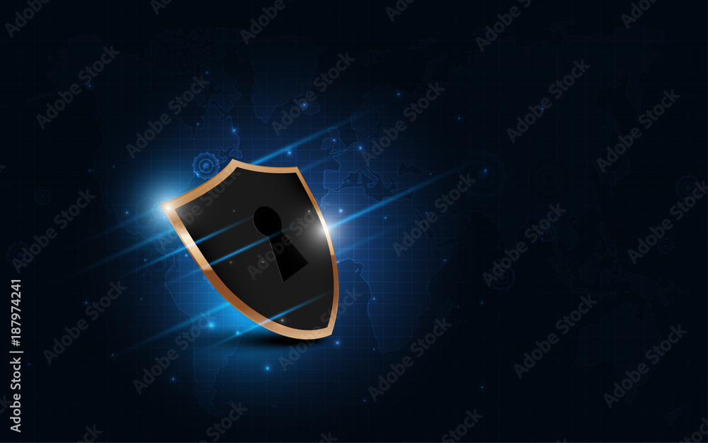 Protected guard shield security concept Security cyber digital Abstract ...