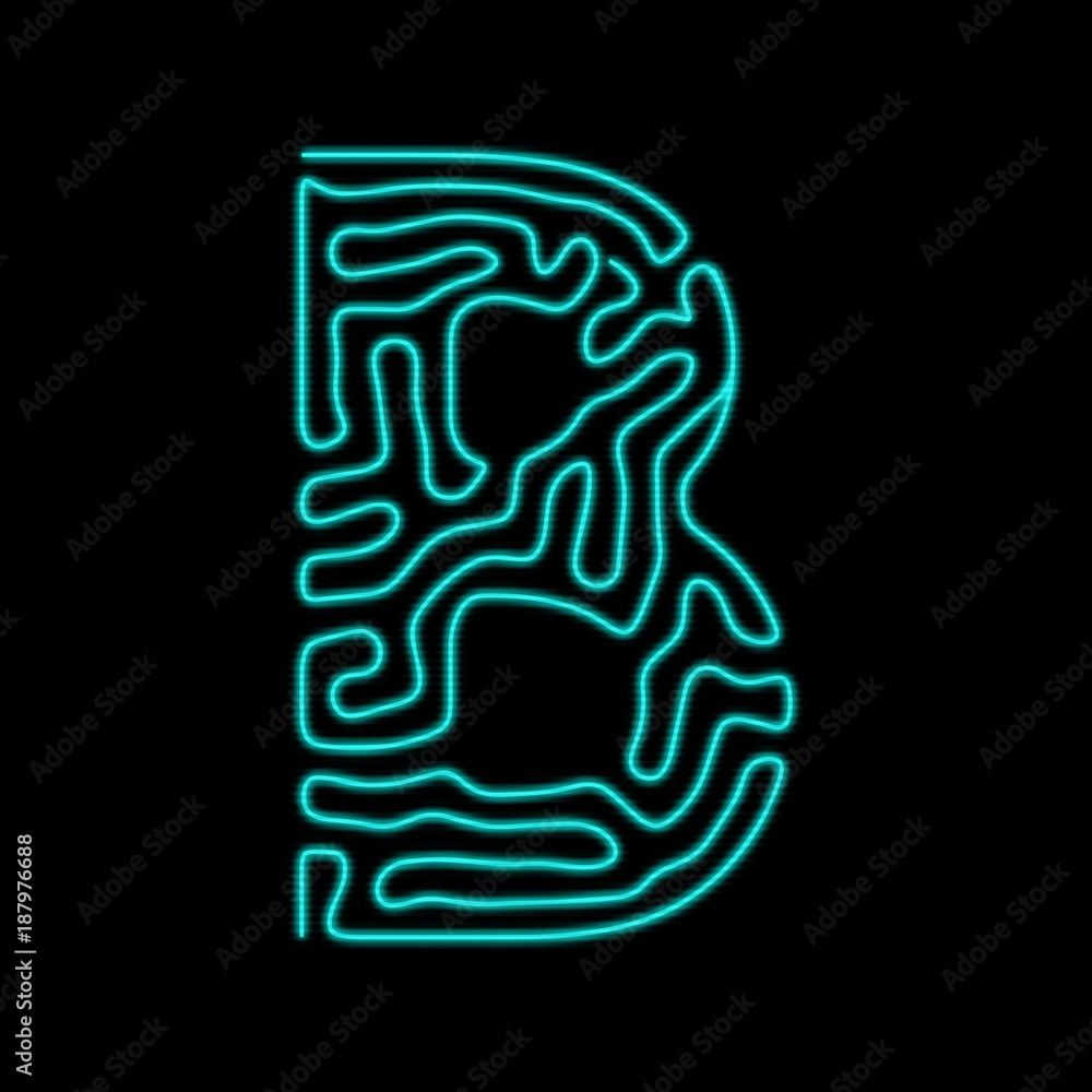Sci-fi abstract alphbet.Cyberpunk. Tron font. Letter B Stock ...
