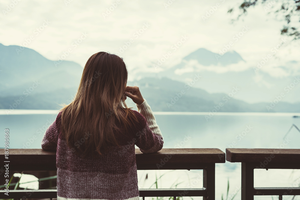 Woman Standing Alone Sad