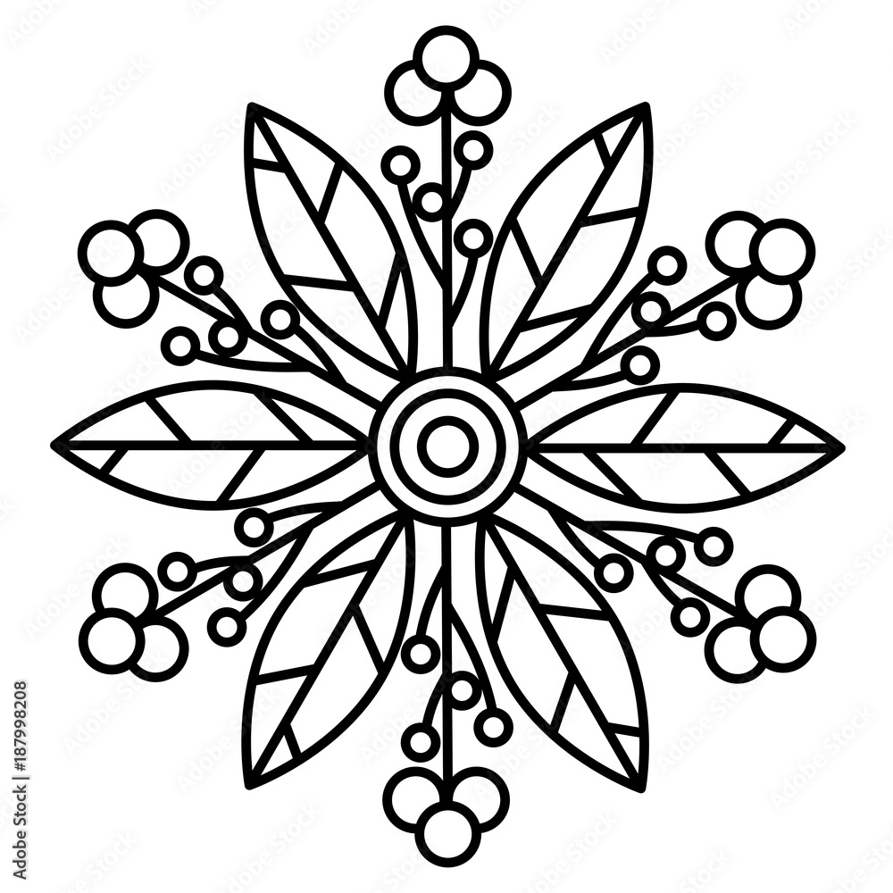 Simple floral mandala. Easy coloring page illustration for kids and ...