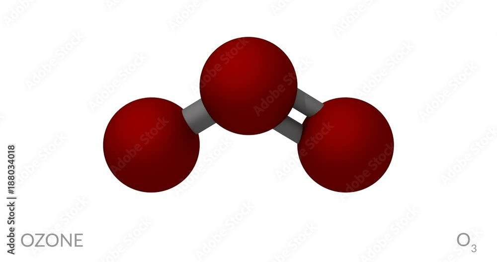 Ozone molecule, rotating seamless loop, 3d animation, 4k 30fps Stock ...