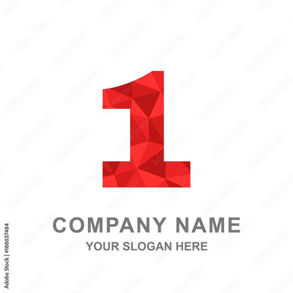 Number 1 One Polygonal Style Logo Vector Illustration Stock Vector ...