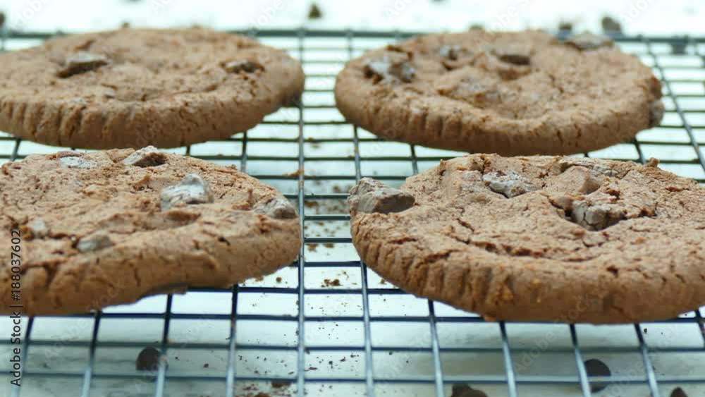Close-up Chocolate cookies Stock Video | Adobe Stock