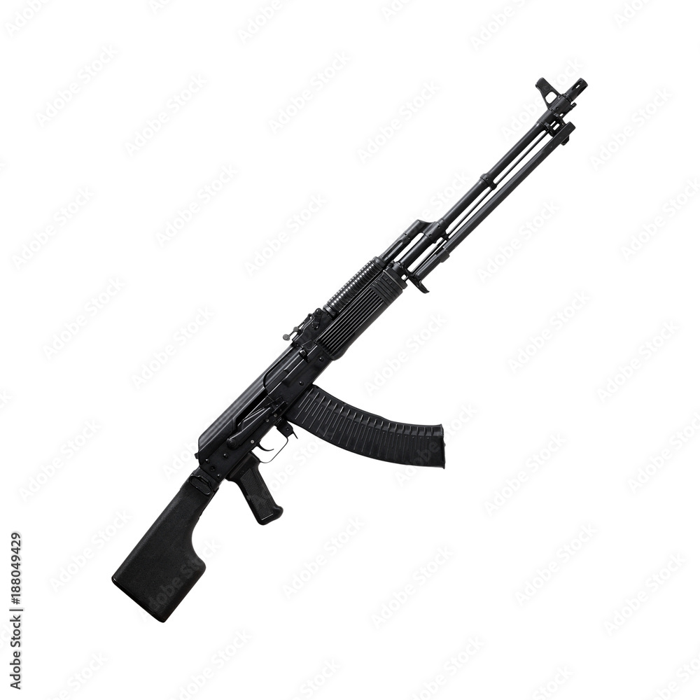 Weapon - Assault rifle white background Stock Photo | Adobe Stock