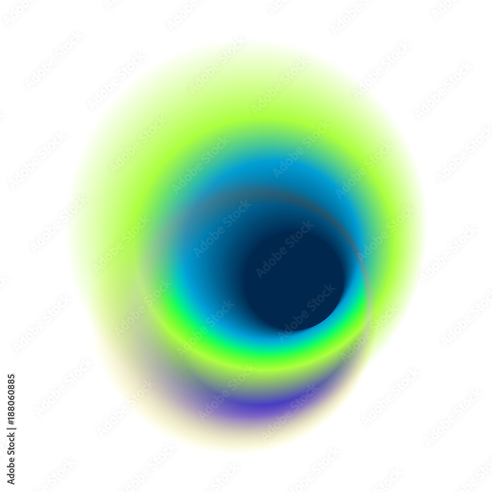 Green radial hole with round peacock colored texture. Blue gradient ...