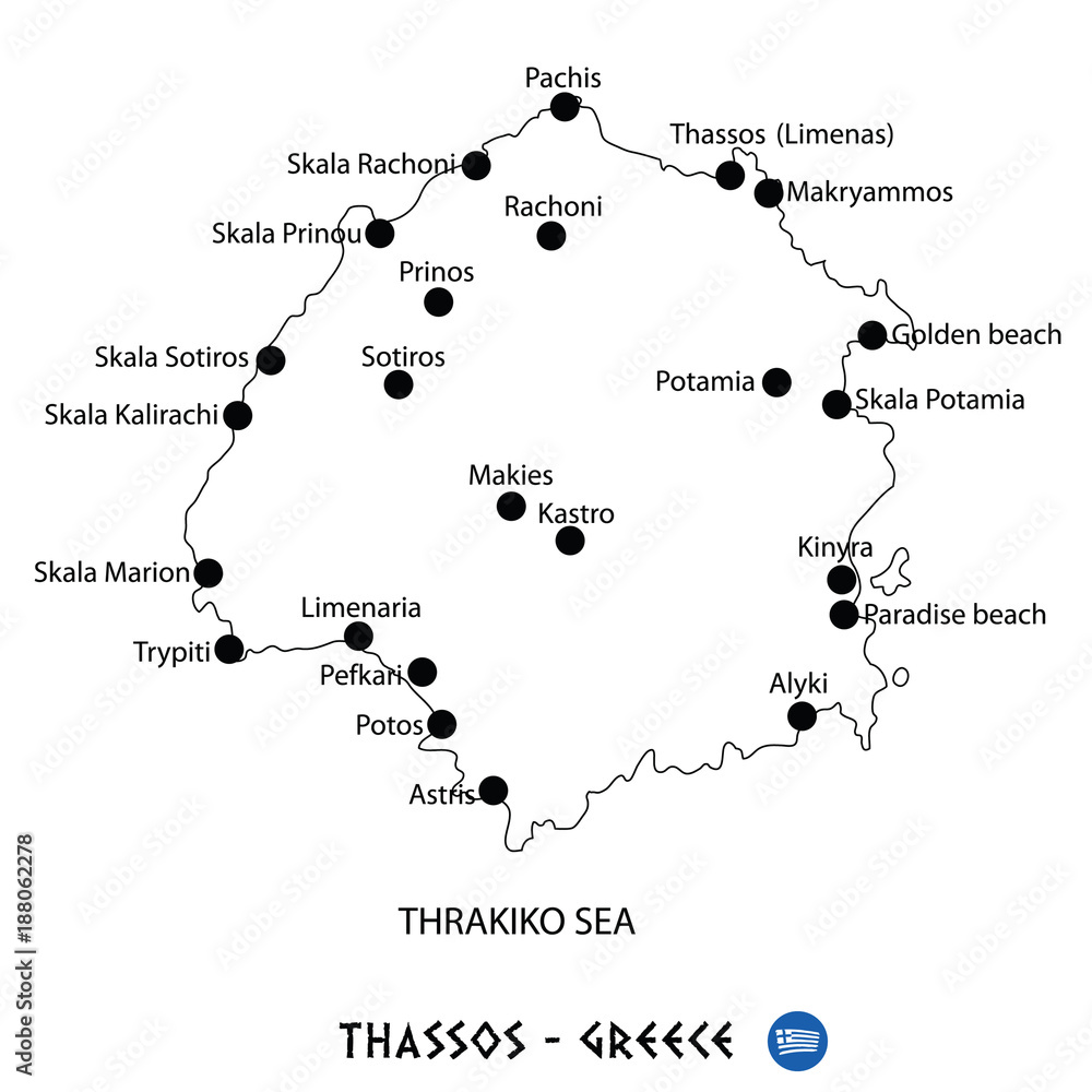 Thassos Island Map