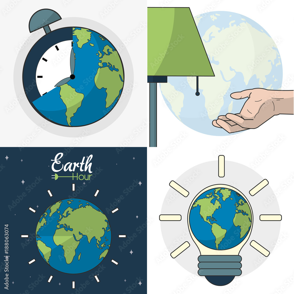 Earth Hour design Stock Vector | Adobe Stock
