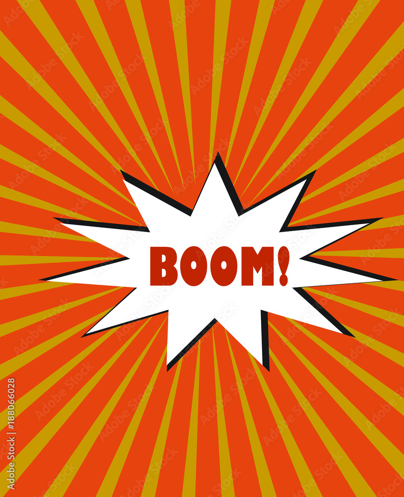 yellow orange rays cartoon burst explosion vector background with star ...