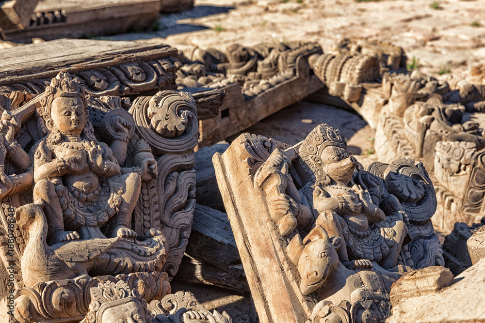 Wooden Carvings, Mul Chowk, Patan Durbar Square, Lalitpur, Nepal Stock ...
