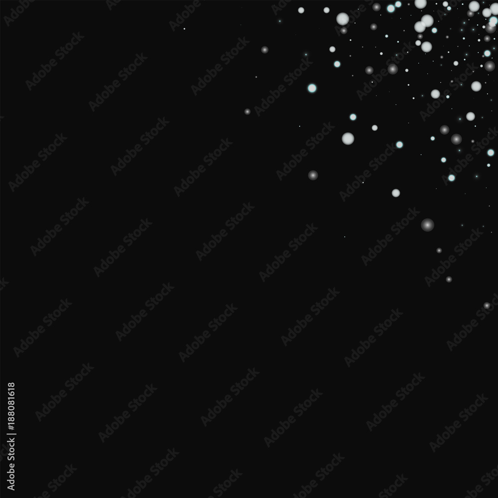 Beautiful falling snow. Top right corner gradient with beautiful ...