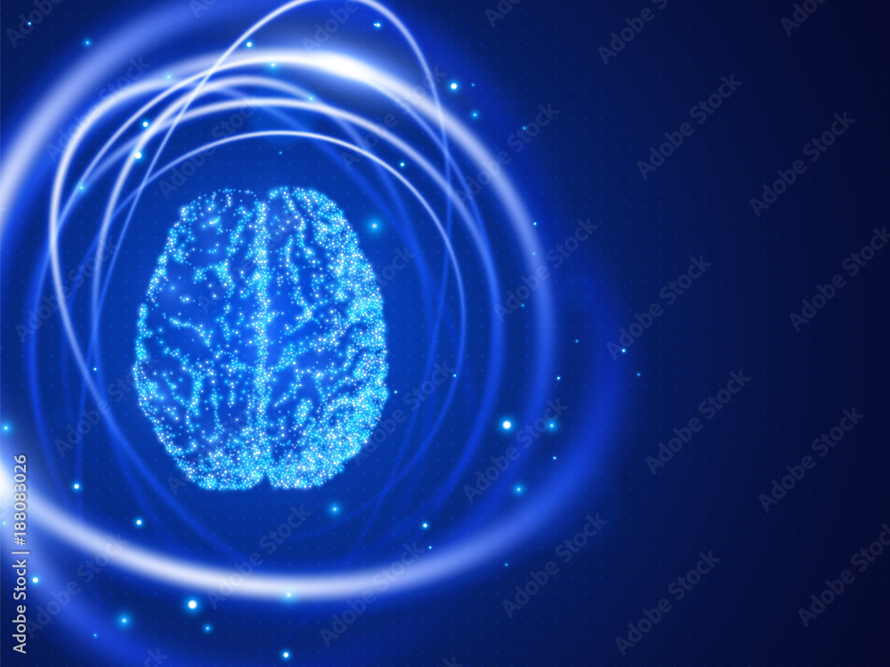 Human brain abstract technology background. Vector illustration Stock ...