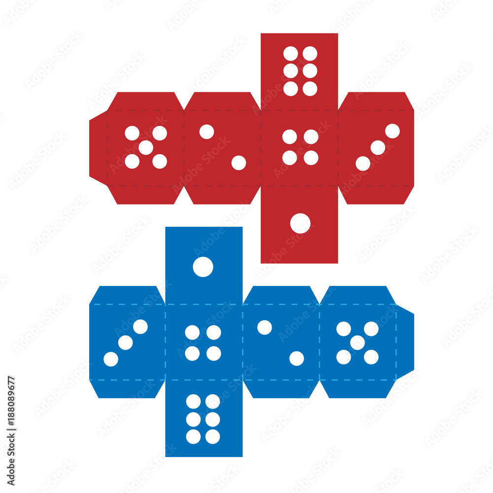 DIY paper craft dice template Stock Vector | Adobe Stock