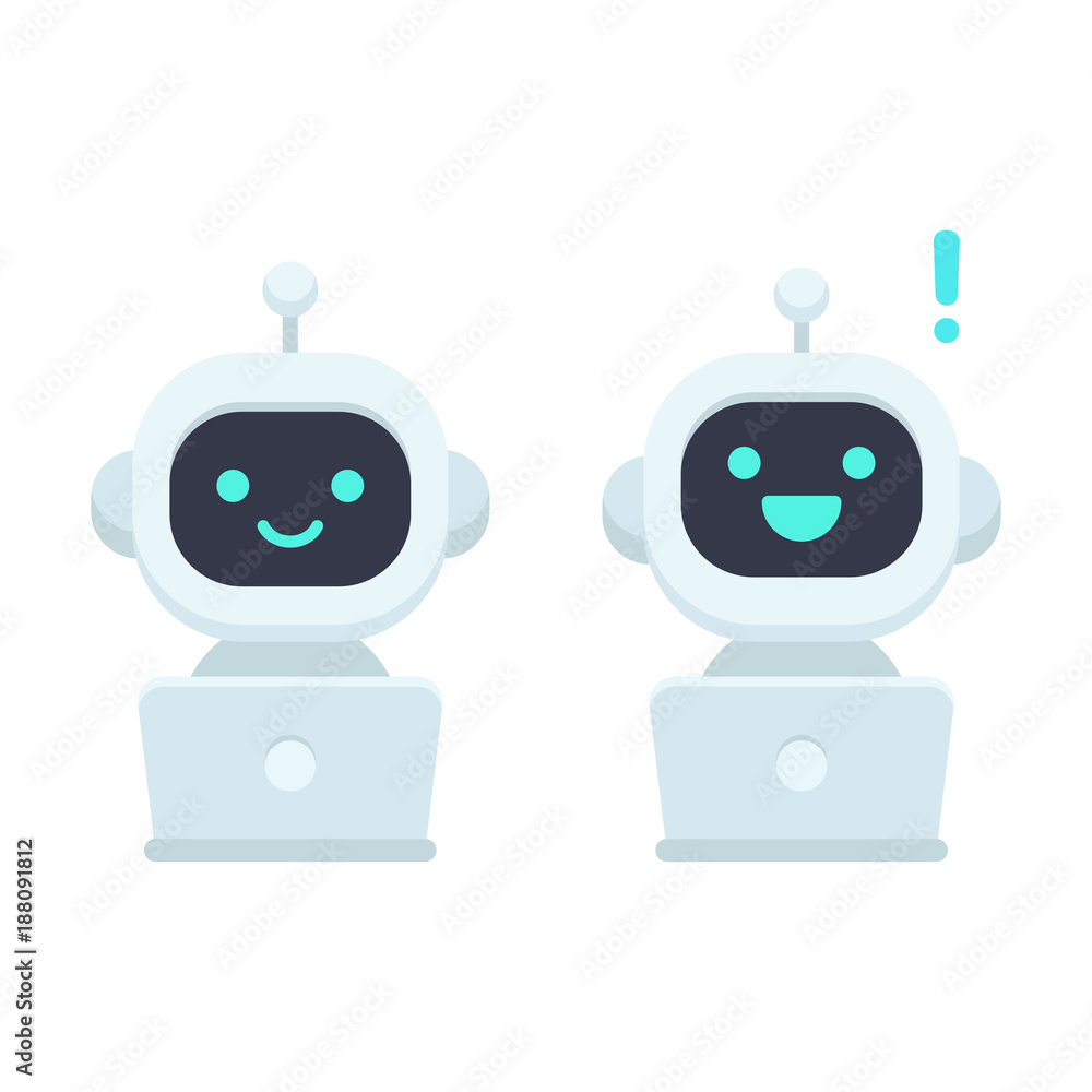 Cute cartoon chat bot Stock Vector | Adobe Stock