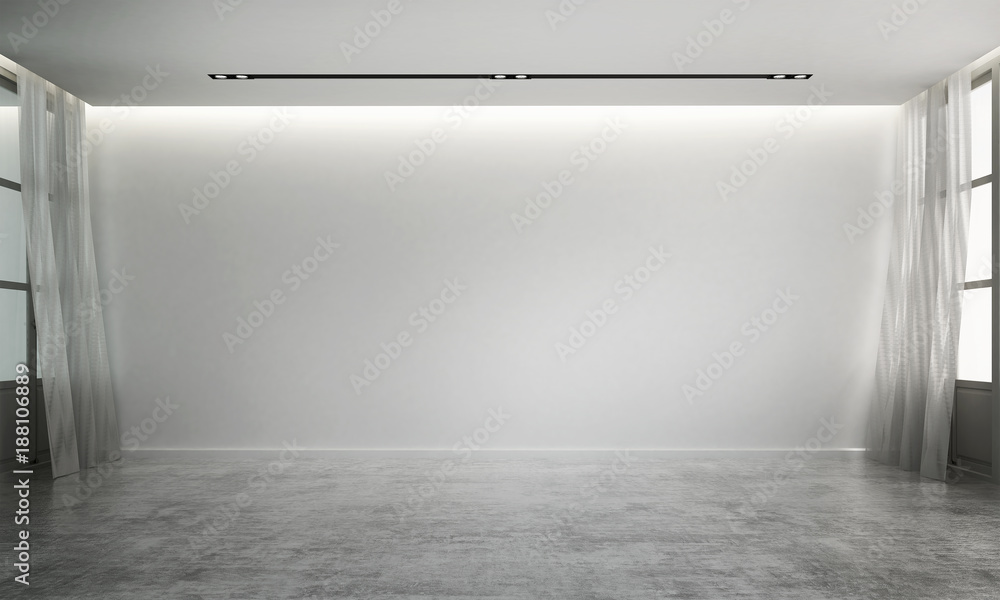 The interior design idea concept of empty living room and white wall ...