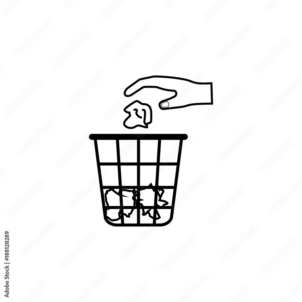 hand throws rubbish icon. Elements garbage icon. Premium quality ...