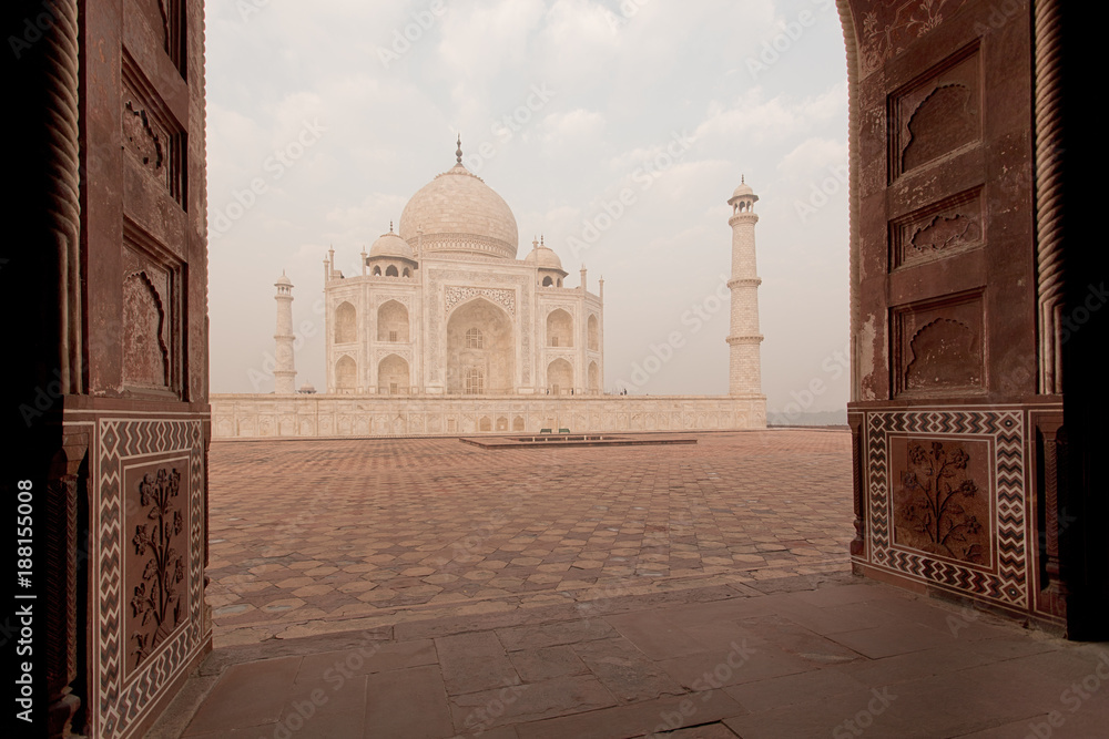Taj Mahal door view India Stock Photo | Adobe Stock