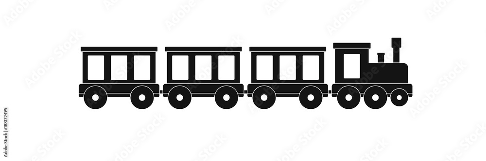 Passenger train icon. Simple illustration of passenger train vector ...