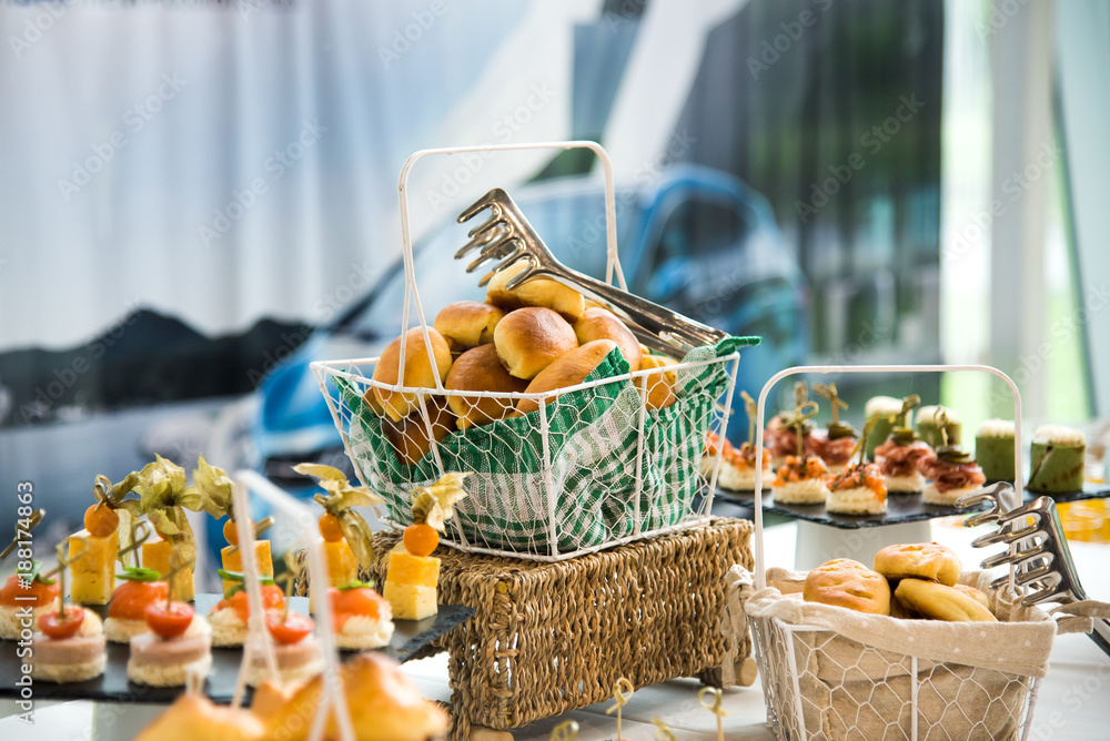 Coffee break prepare for serve guests attending seminar during break ...