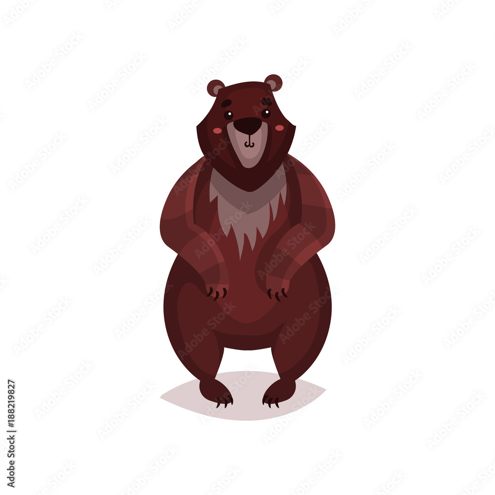 Brown Bear Cartoon Vector Illustration Stock Vector Adobe Stock