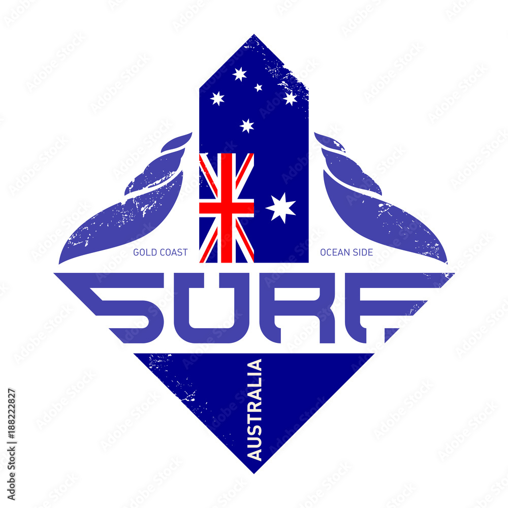 T-shirt Design for surfers, Gold coast surf rider, Australia. Surfing ...