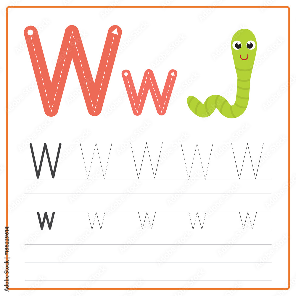 AlphabetWriting-Ww Stock Illustration | Adobe Stock