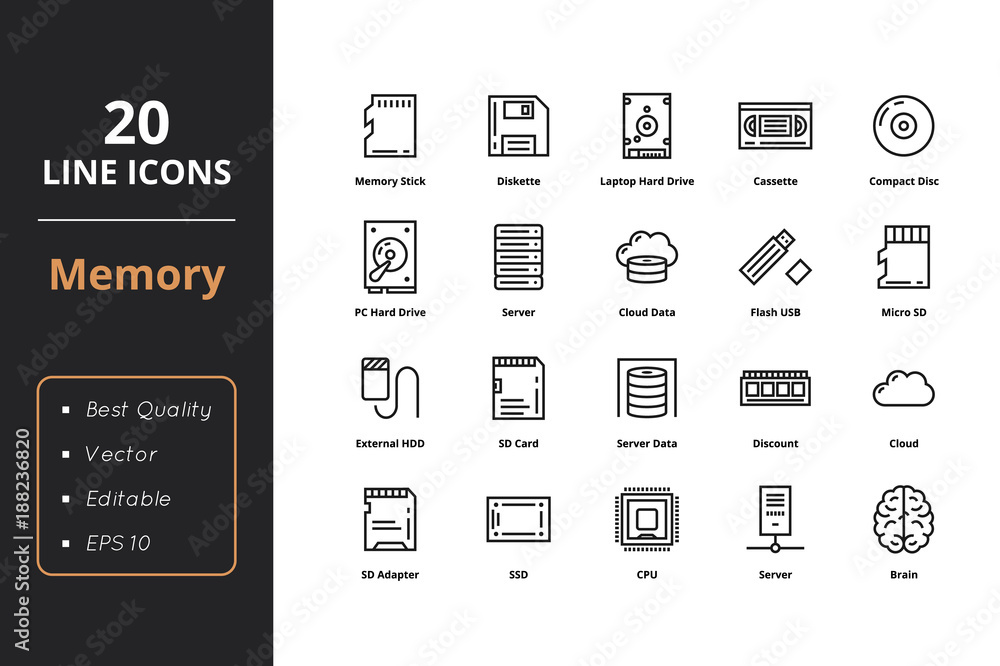 20 Thin Line ultra quality line icon. Icons for business, and user ...