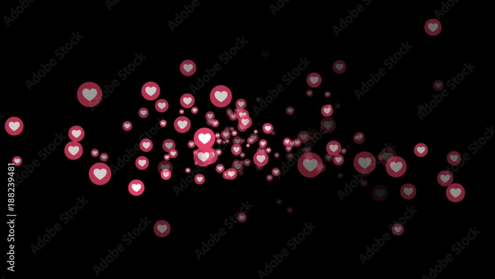 Love emoticons flying animation background. Valentine's day motion ...