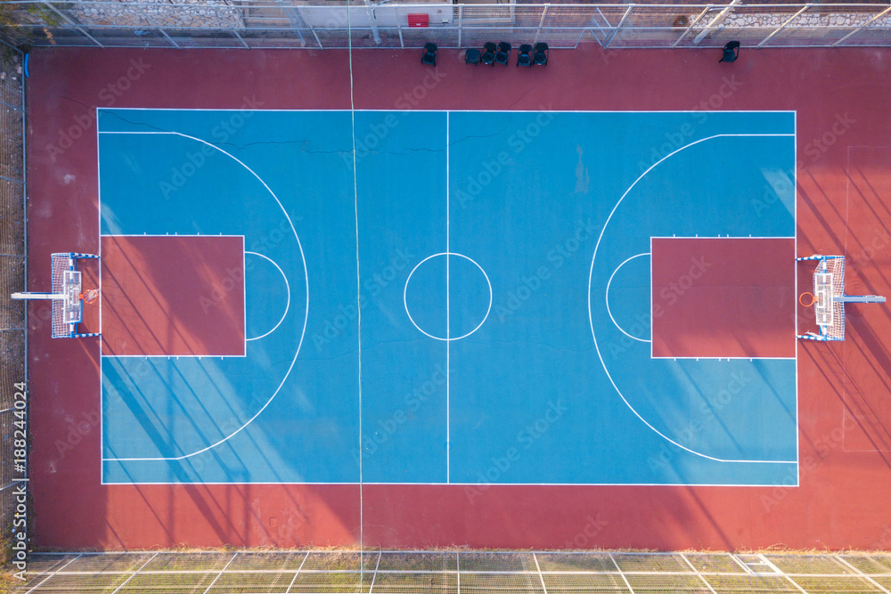 Public Basketball court - Tops down aerial image Stock Photo | Adobe Stock