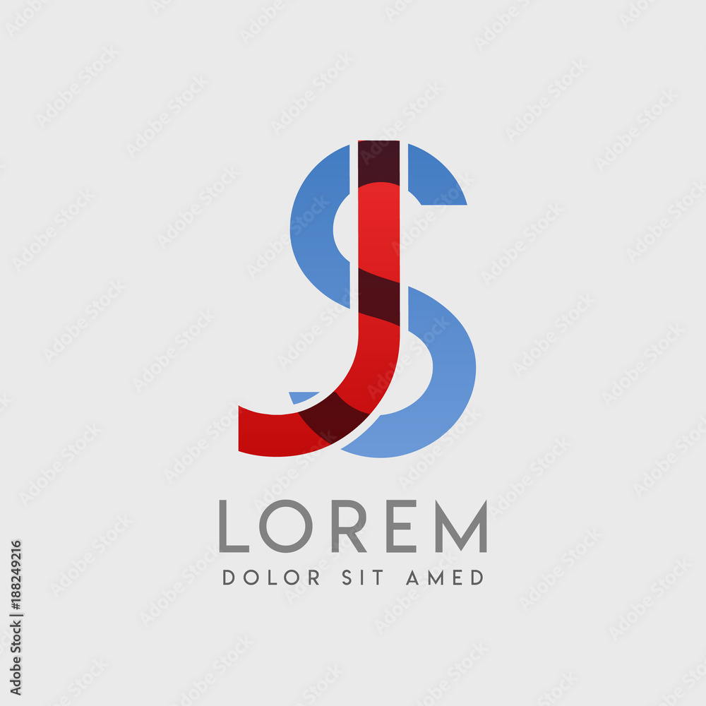 JS logo letters with "blue and red" gradation Stock Vector | Adobe Stock