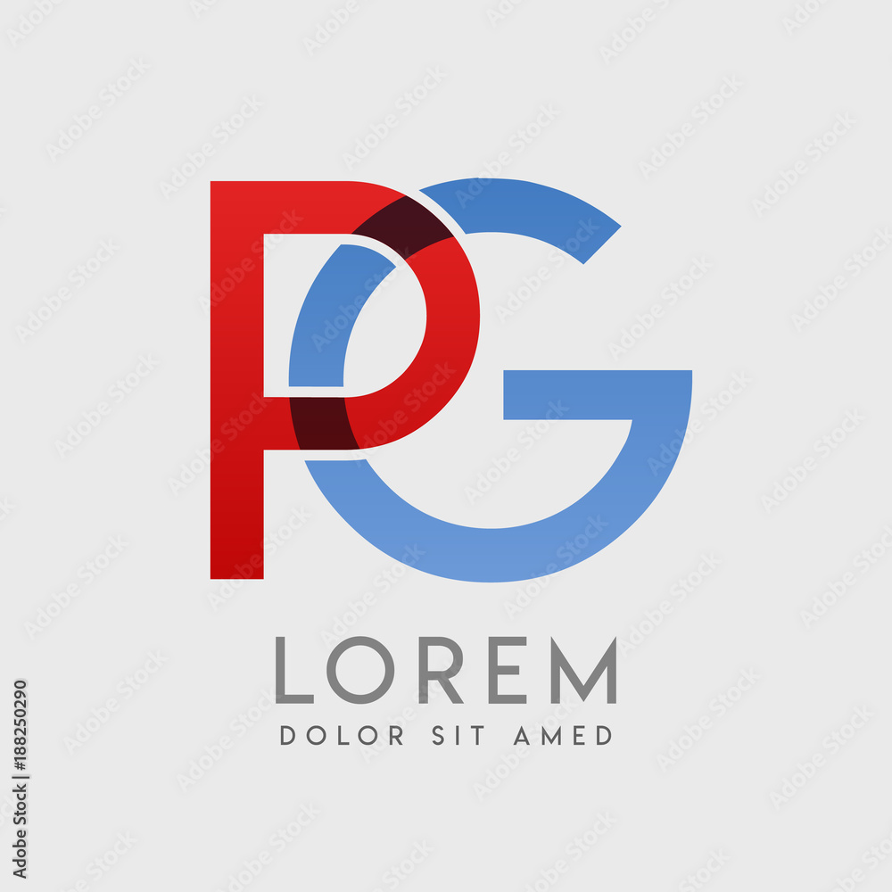 PG logo letters with "blue and red" gradation Stock Vector | Adobe Stock